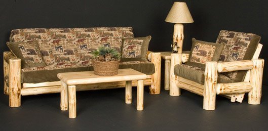 Pine Log Sofas and Rustic Pine Futons