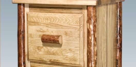 Pine Log Filing Cabinets and Rustic Pine Office Accessories