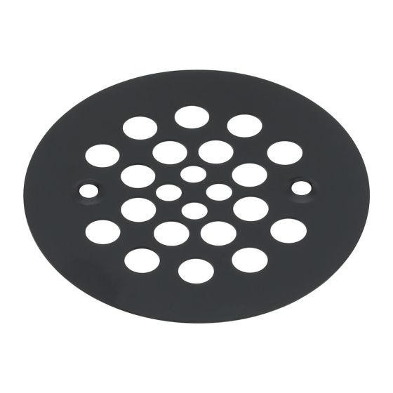 4.25" Round Matte Black Solid Brass Shower Drain Cover