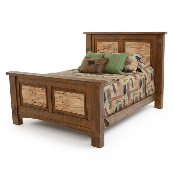 River Rustic Barnwood Maple Panel Bed