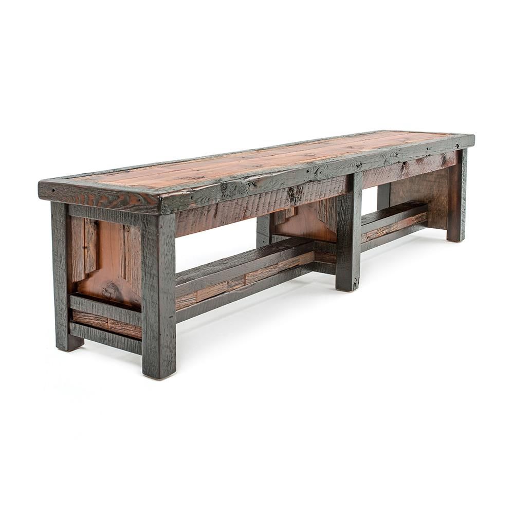 Western Rustic Reclaimed Barn Wood Dining Bench