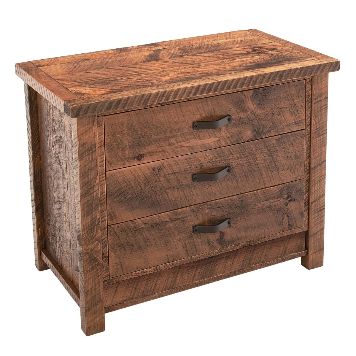 Rustic Brick in the Wall 3 Drawer Barnwood Chest