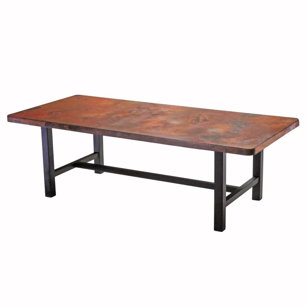 Transitional Rectangular Copper Dining Table