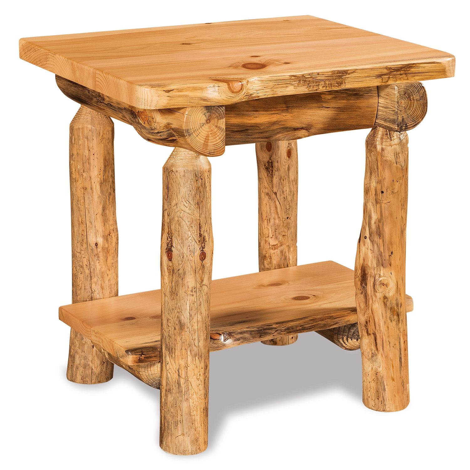 Rustic Aspen Log End Table