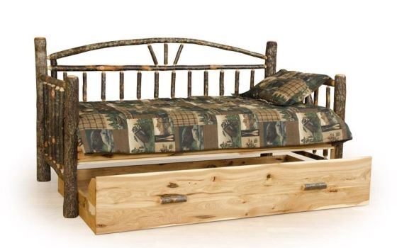 Rustic Hickory Sunrise Log Daybed