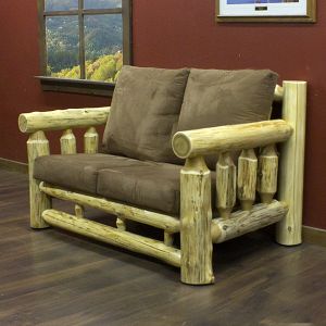 Lakeland Cedar Log Dog Bed with Horizontal Logs