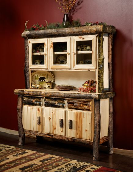 Rustic Light or Dark Aspen Buffet & Hutch